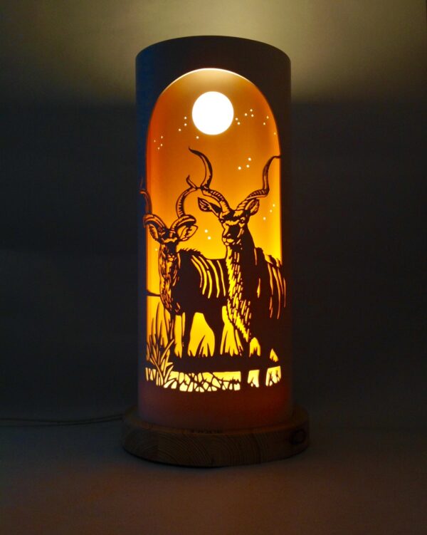 Billies & Tong Kudu and Buffalo Lamp from Tique Lights